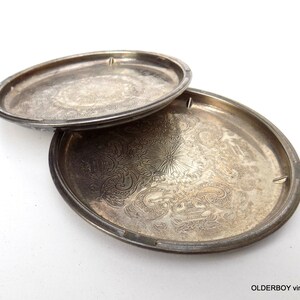 Pair Plates Silverplated Mini Falstaff Plates Ring Holders Collectable ...