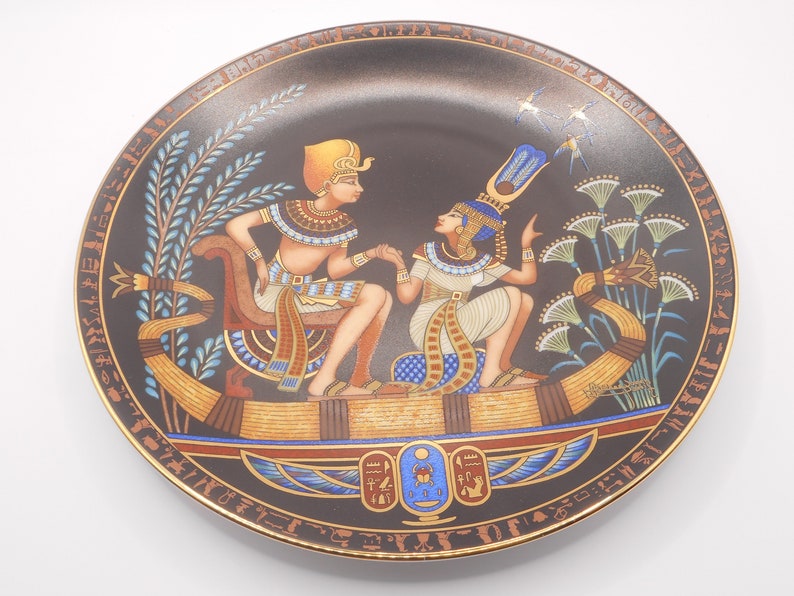 TUTANKHAMUN and His Princess Original Osiris Porcelain Plate - Etsy
