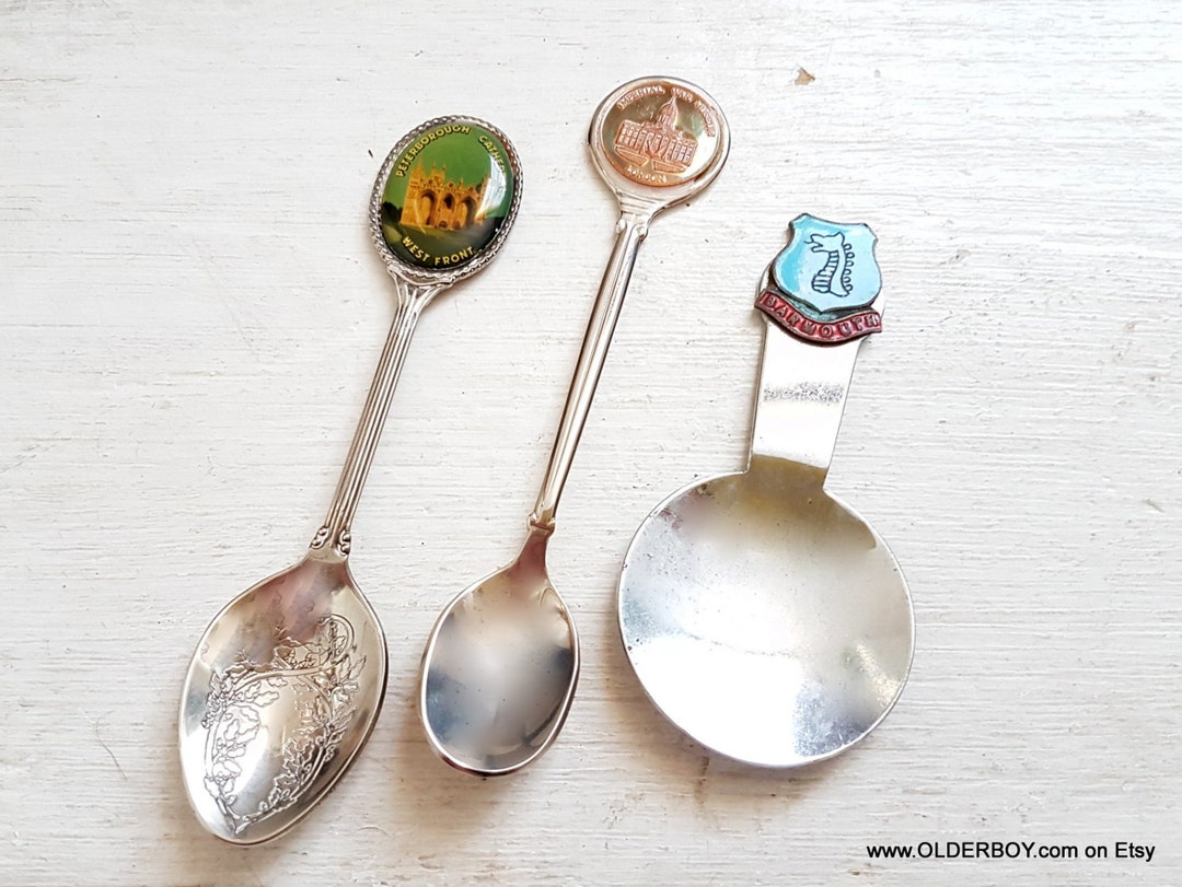 3 British Spoons IWM, BARMOUTH, PETERBOROUGH Cathedral Teaspoon ...
