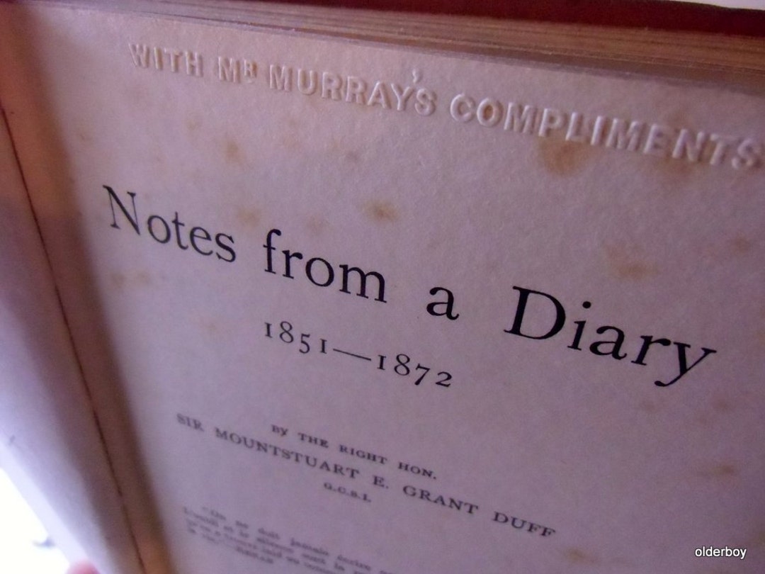 Libro coleccionable NOTAS DE UN DIARIO 1851-1872 de Grant Duff libro ...