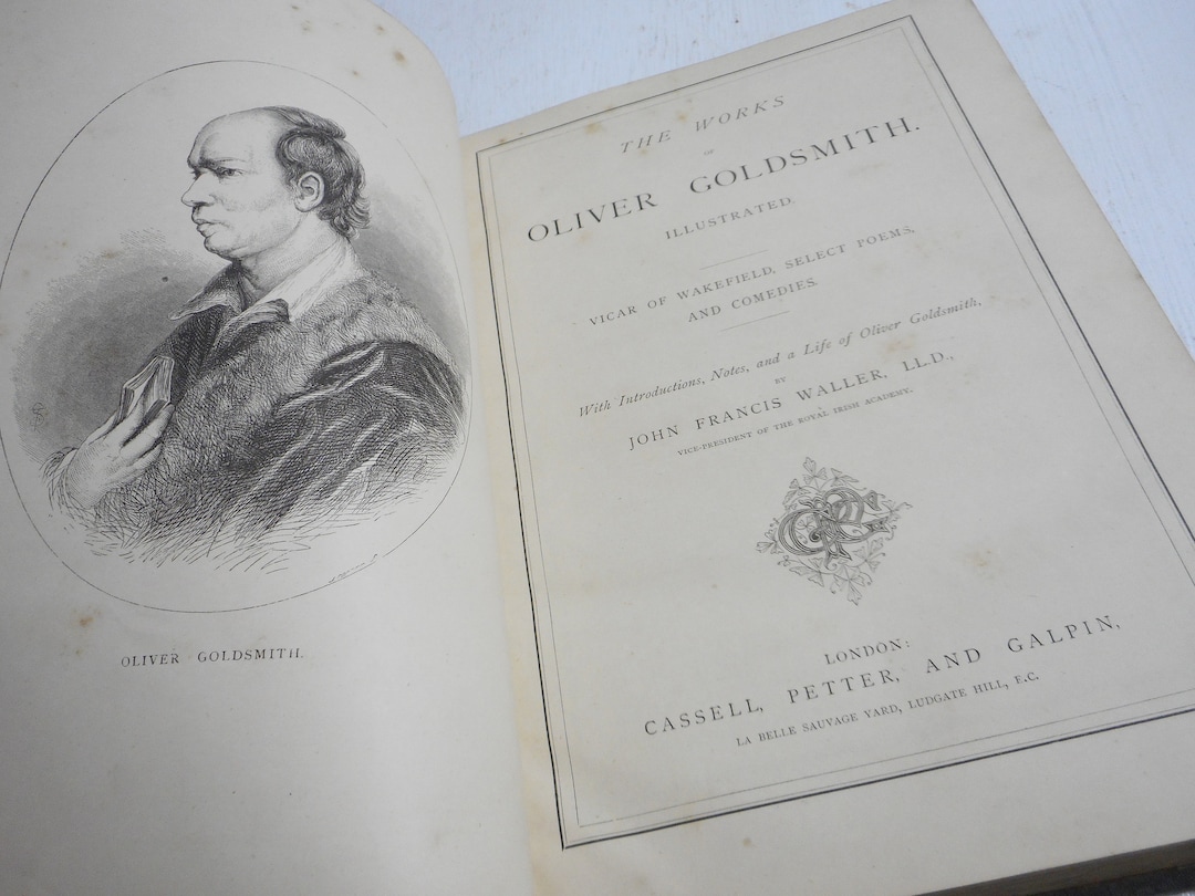 Poems Book C.1870 the Works of Oliver Goldsmith Collectible Book, Wicar ...