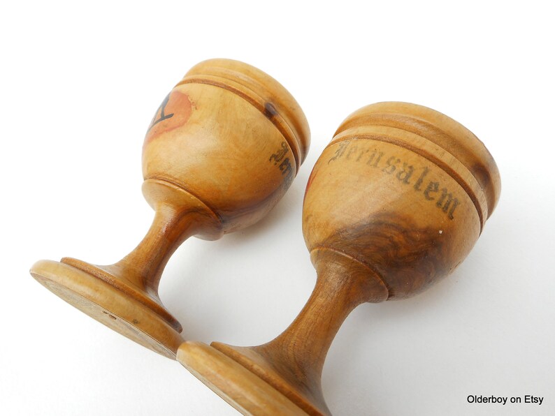 Vintage Jerusalem Wooden Cups: Collectible Souvenir Set - Etsy