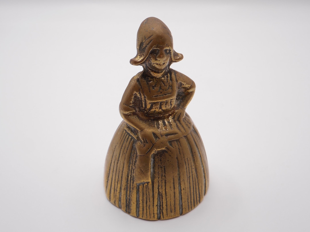 Brass Girl Collectible Figurine - Retro Lady Bell Welsh Decor D10/1982 ...