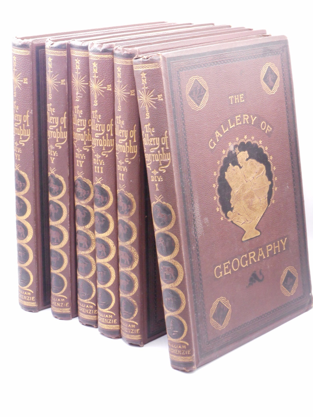 1870s the GALLERY of GEOGRAPHY by Thomas Milner, 6 Volumes Full Set ...