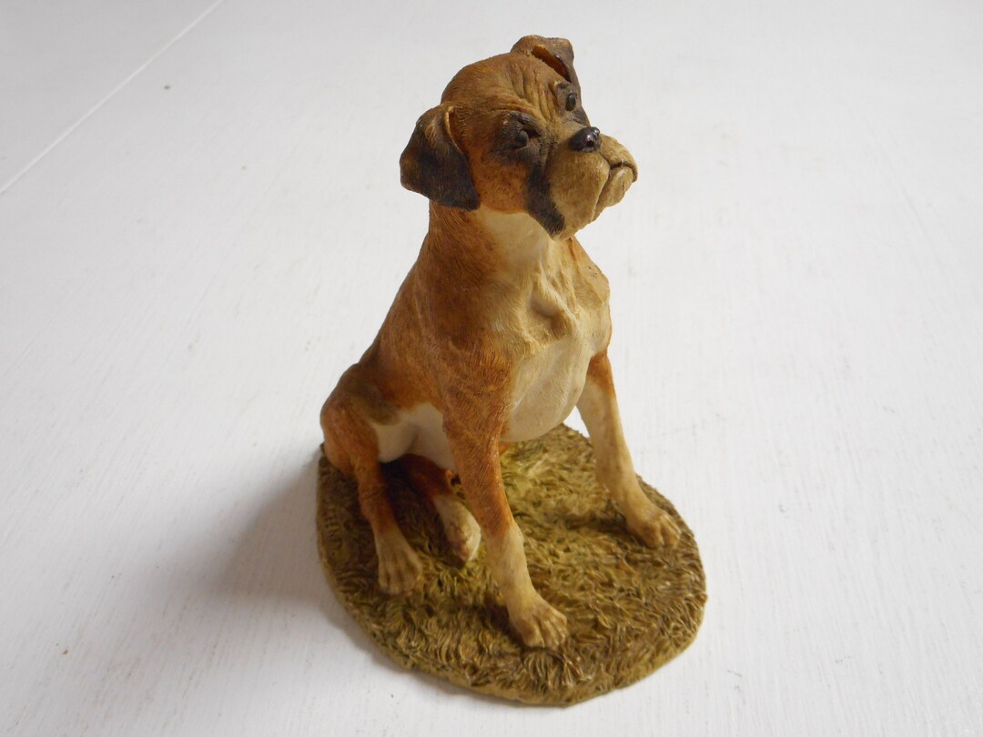 Vintage Boxer Dog Resin Figurine by Sherratt and Simpson | Sitting on ...