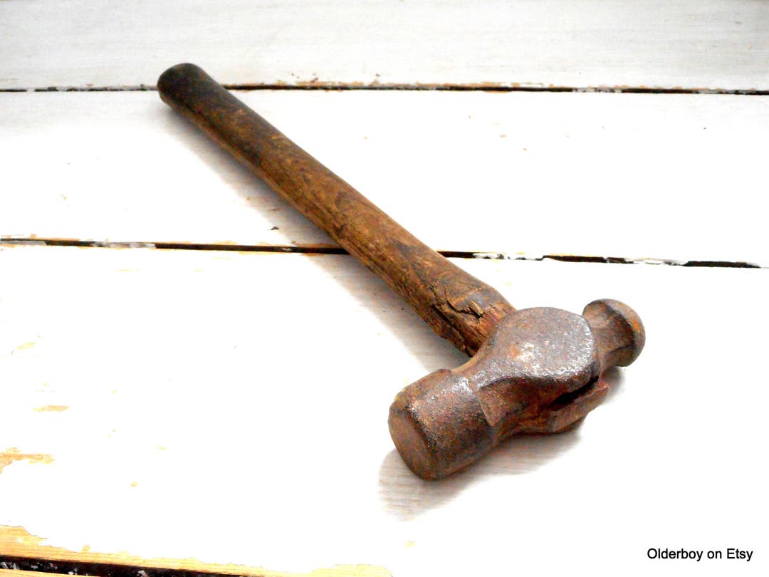 Vintage Wooden Hammer: 1930s Rusty Tool Collectible - Etsy