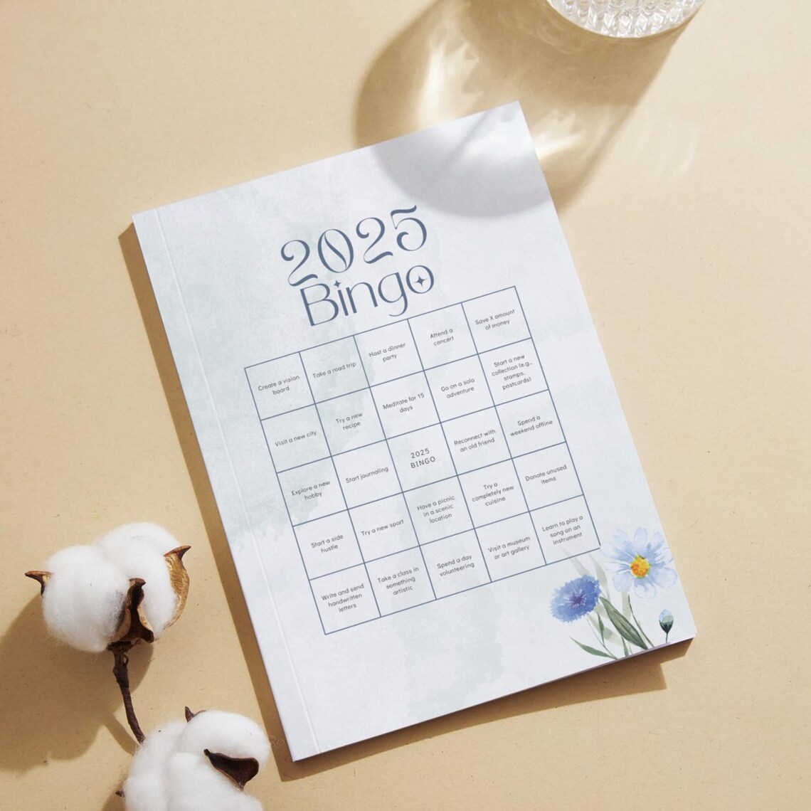 Printable 2025 Bingo Card, 2025 Vision Board Bingo Card, Blank Template ...