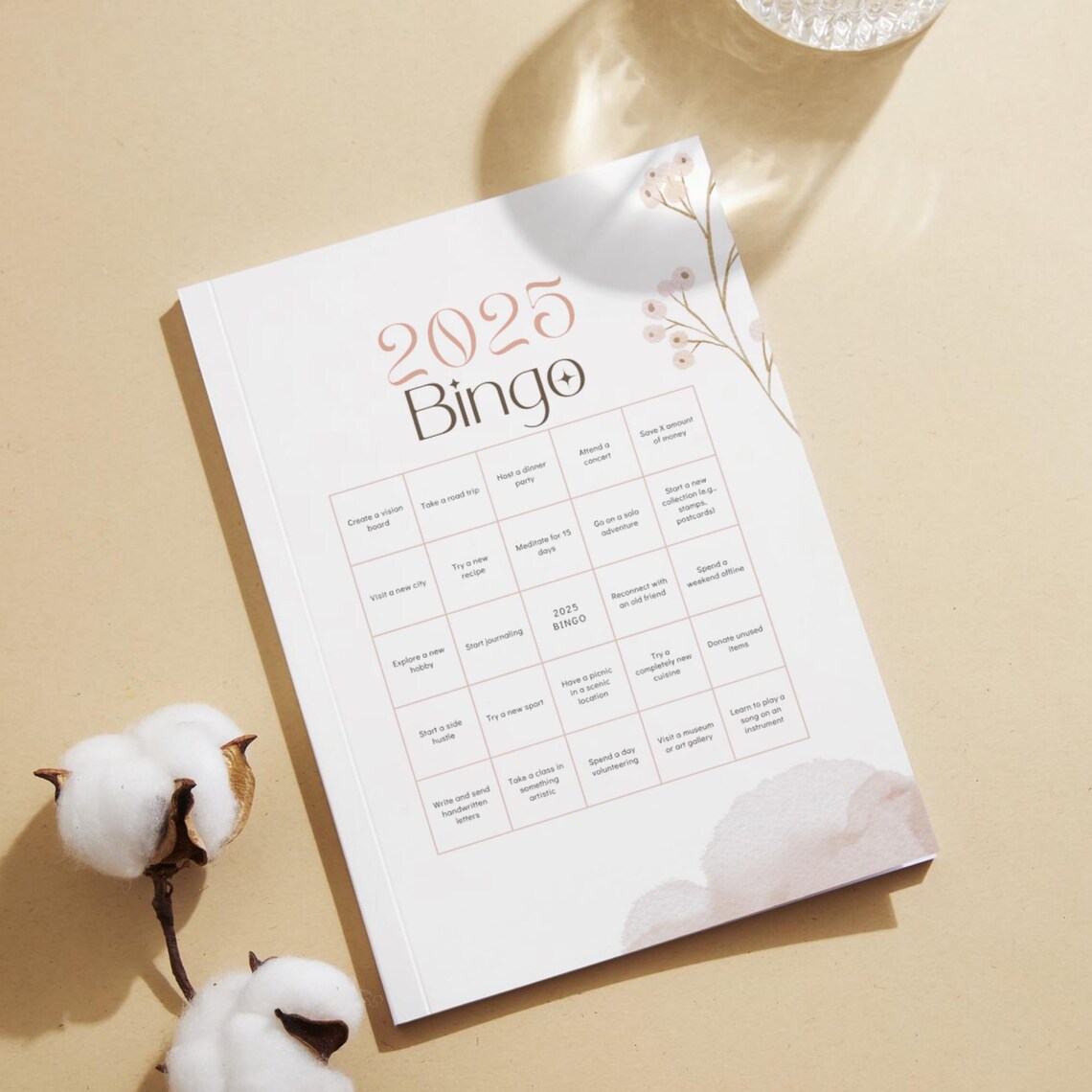 Printable 2025 Bingo Card, 2025 Vision Board Bingo Card, Blank Template ...