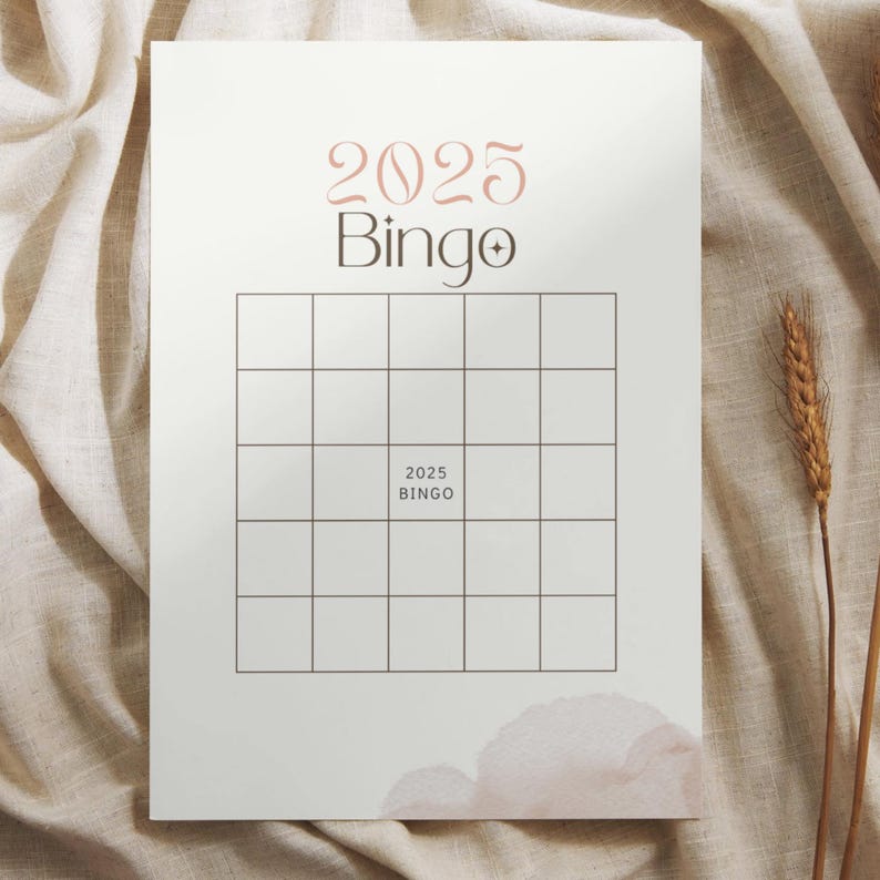 Printable 2025 Bingo Card, 2025 Vision Board Bingo Card, Blank Template ...