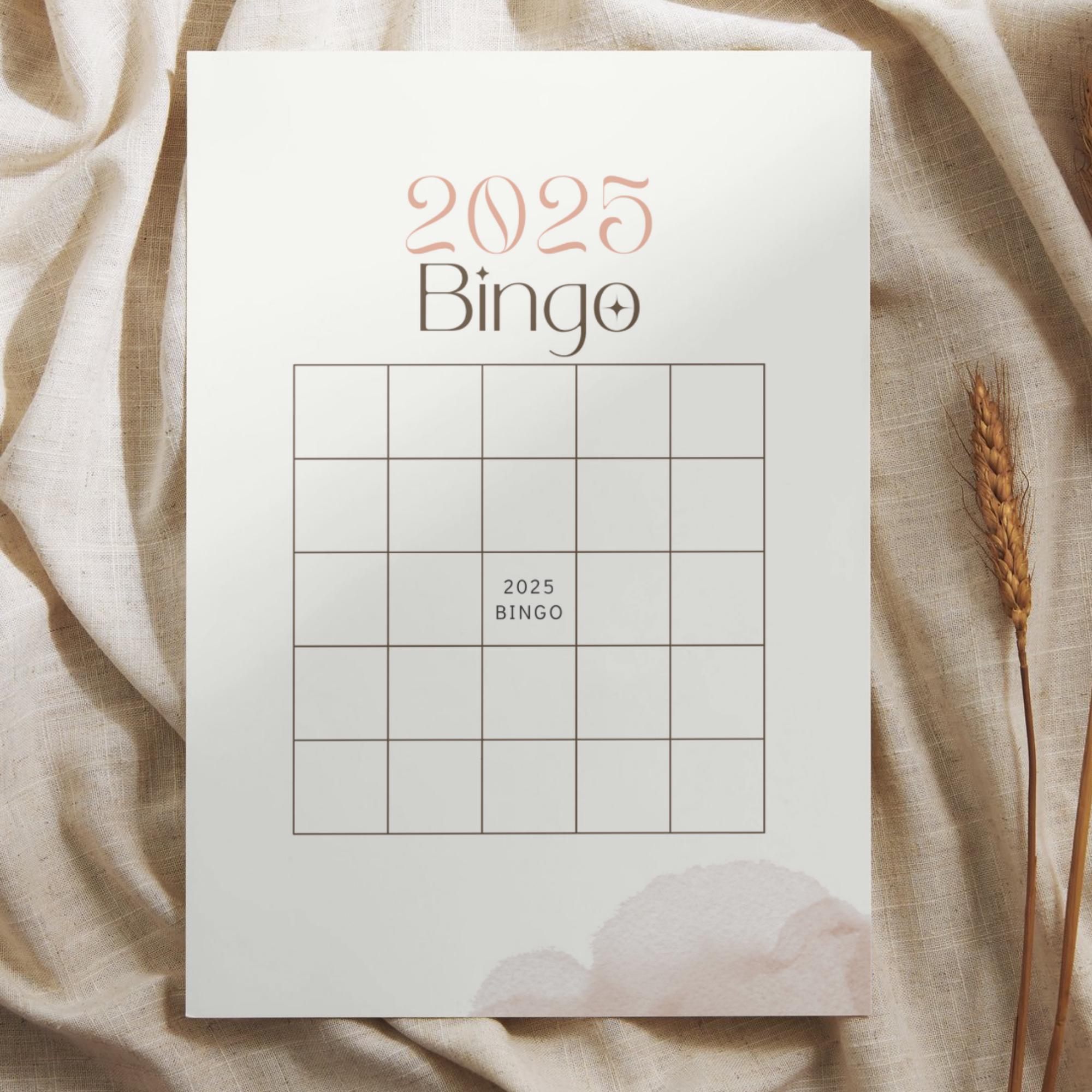Printable 2025 Bingo Card, 2025 Vision Board Bingo Card, Blank Template ...