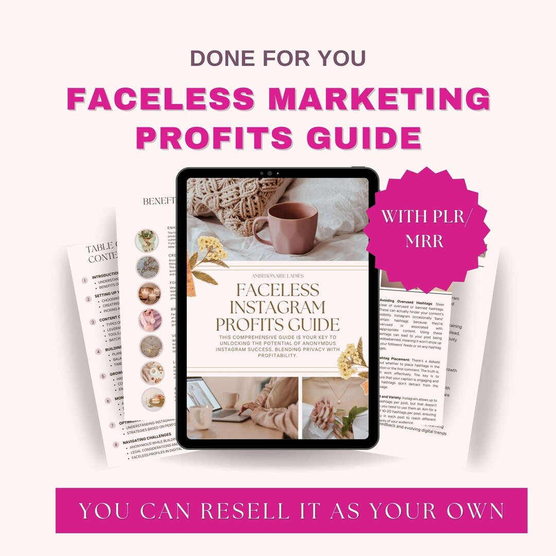 Faceless Marketing Profits Guide With Private Label Rights and Master ...