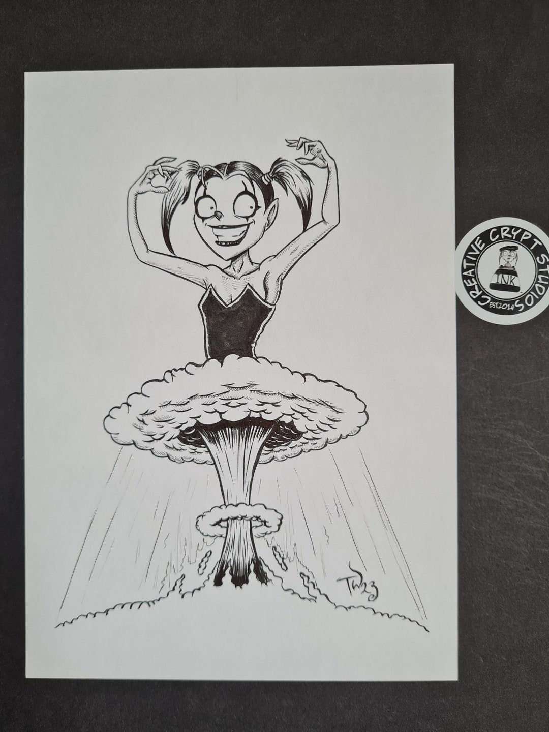 Original A5 Ink and Pen Sketch, Drawing 'atomic Ballerina' Creative ...