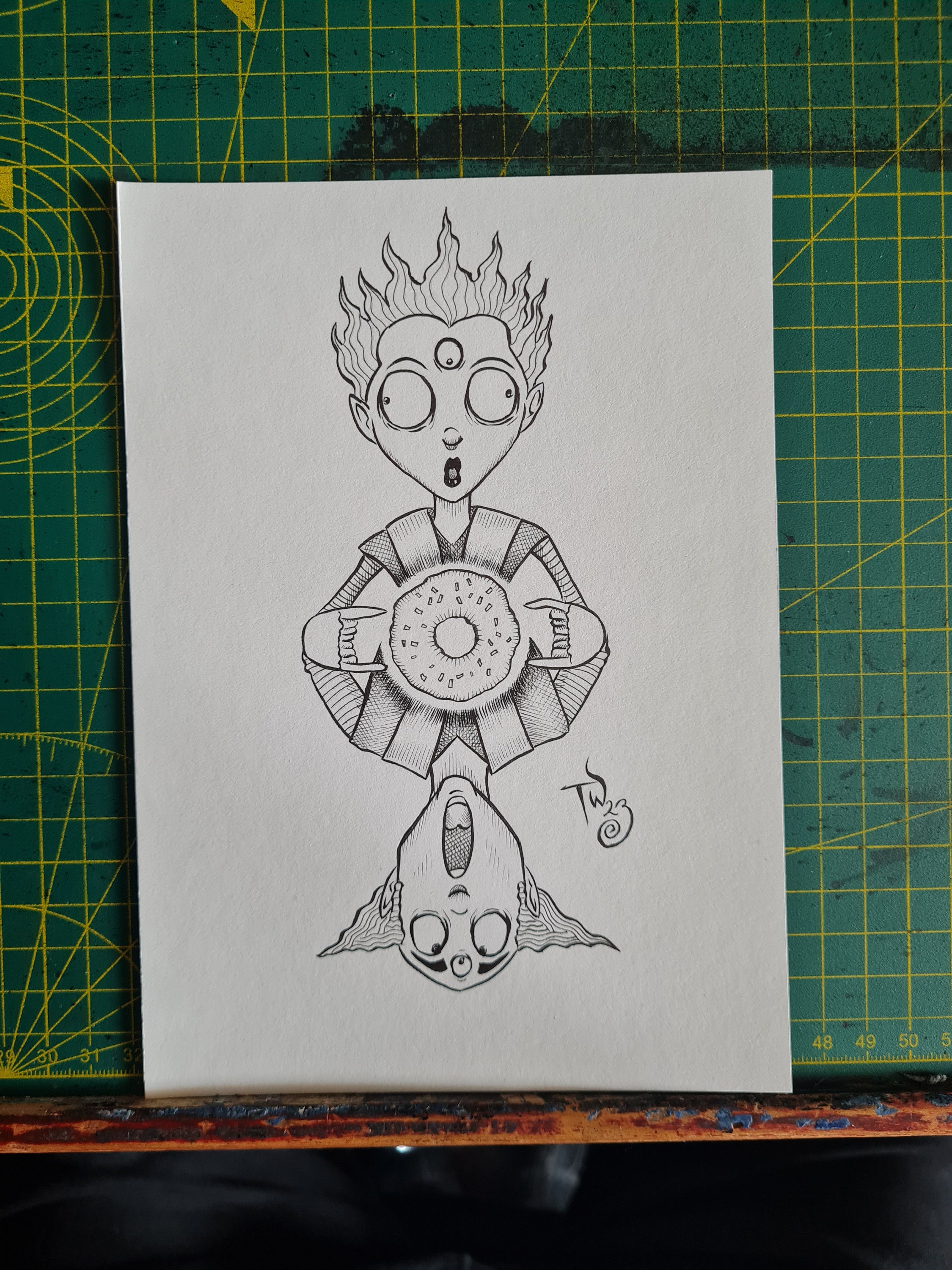Creative Crypt 'all Hail the Holy Donut' Original Ink and Pen Sketch ...