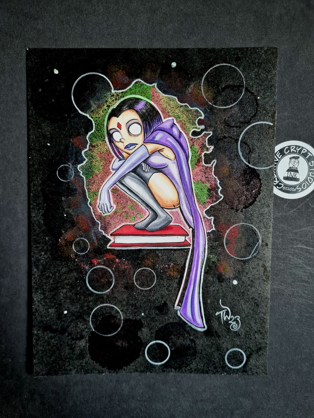 Unique Teen Titans Raven Pen Ink Marker Art Gothic Fantasy Cartoon ...