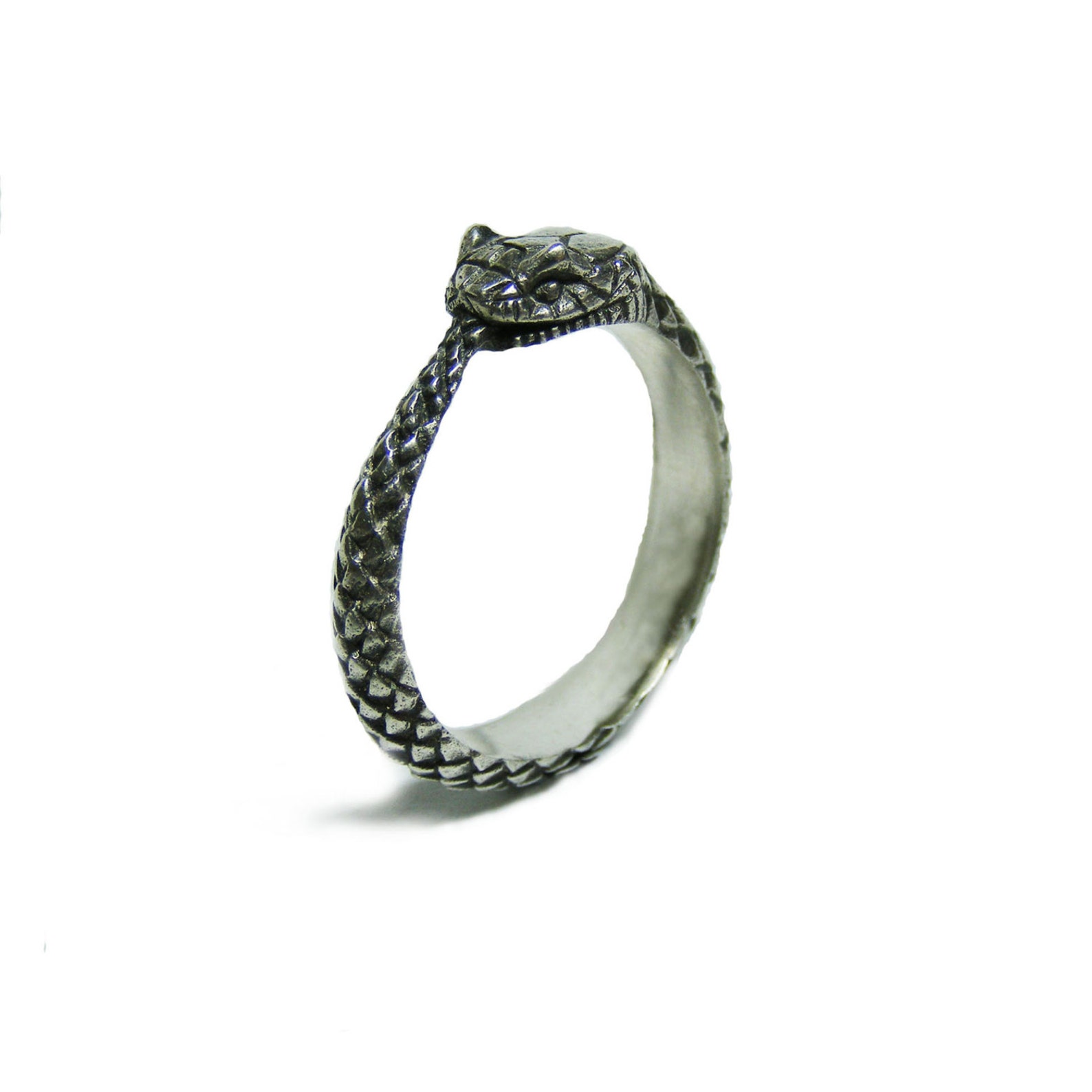Ouroboros Snake Ring in Sterling Silver - Etsy