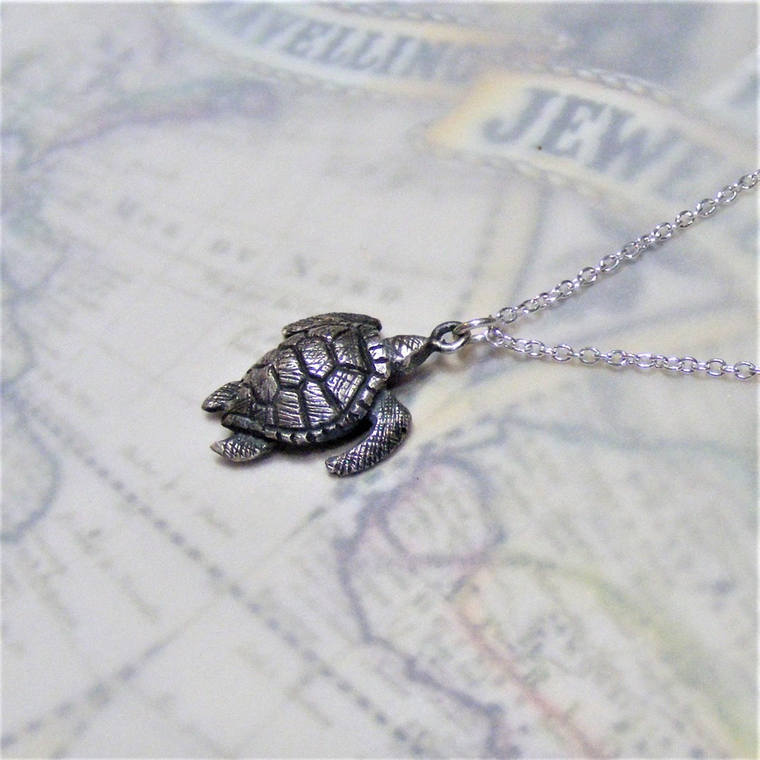 Sterling Silver Sea Turtle Pendant - Etsy