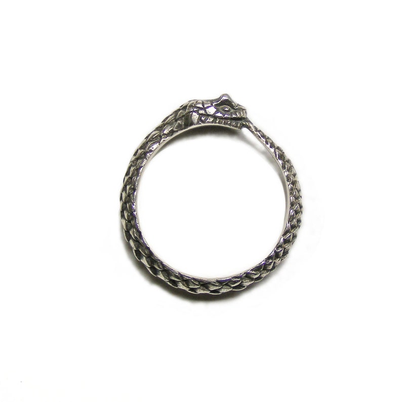 Ouroboros Snake Ring in Sterling Silver - Etsy