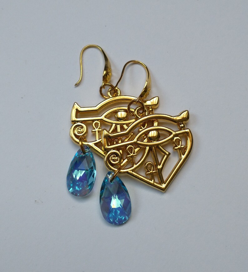 Swarovski Eye of Horus Dangle Earrings for Women, Girls, Christmas ...