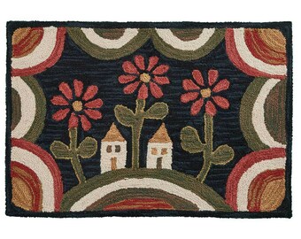 Primitive Hooked Rug | Etsy