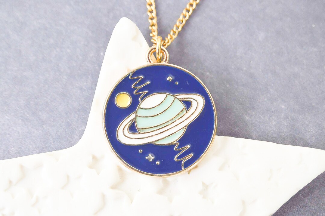 Jupiter Pendant Necklace, Planet, Solar System, Celestial Shape ...