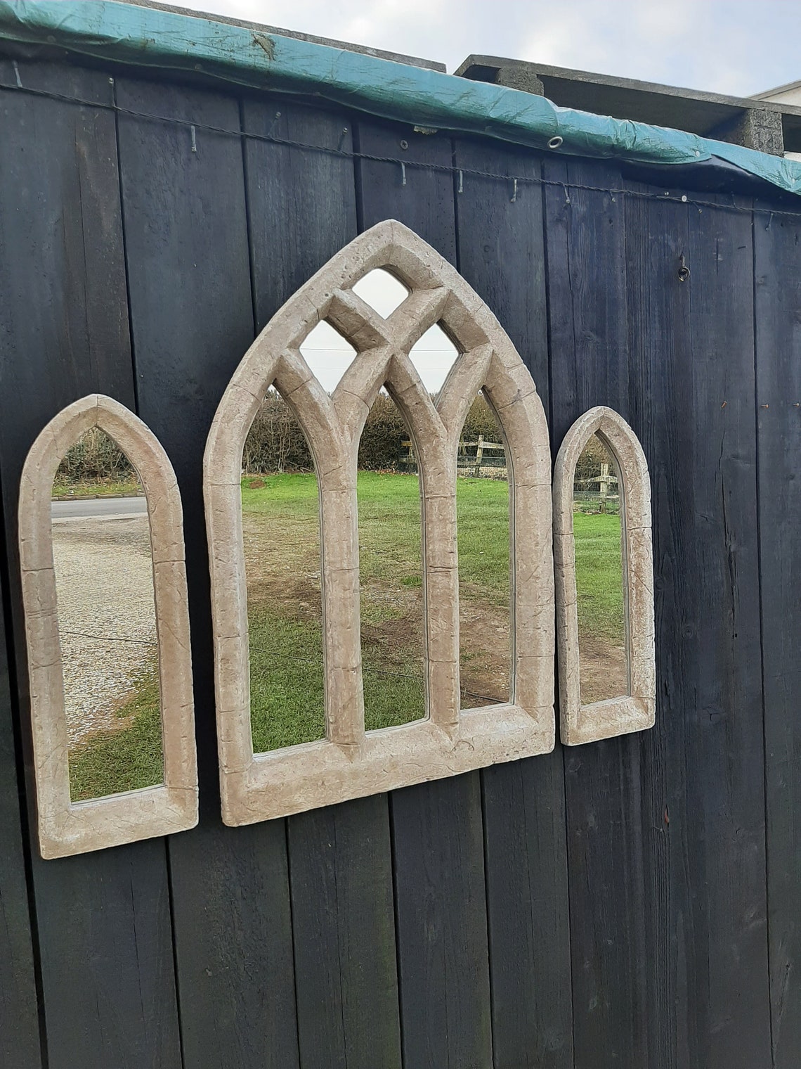 Set of Three Gothic Arch Church Mirrors | Etsy UK