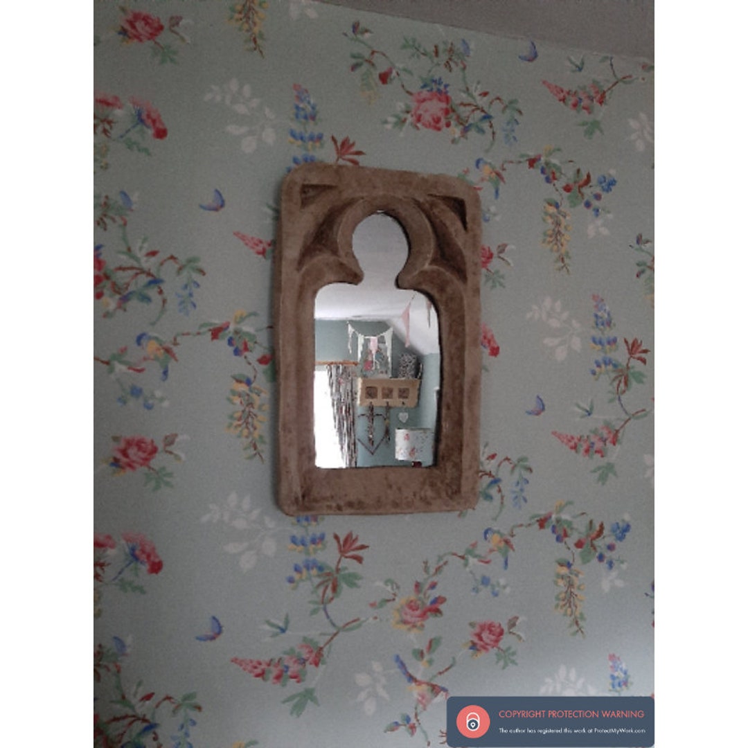 Large Rustic Stone Garden or Interior Gothic Mirror - Etsy