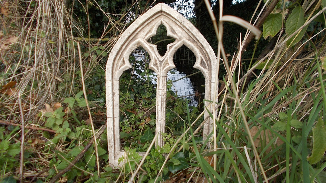 Gothic Double Light Arched Stone Vintage Mirror - Etsy