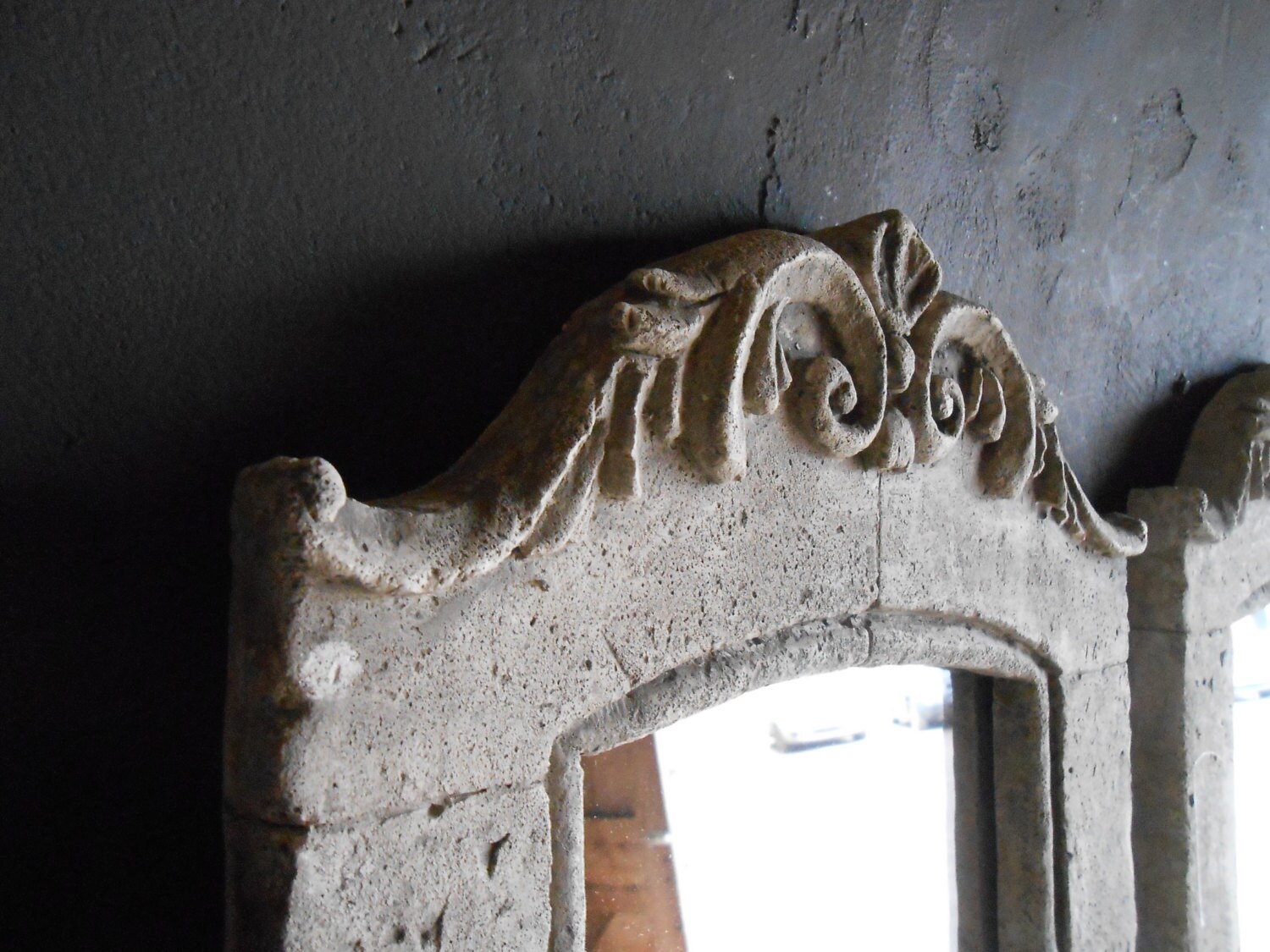 Acanthus Vintage Rustic Stone Mirror - Etsy