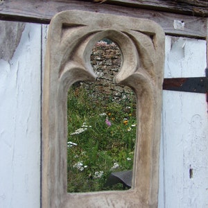Large Rustic Stone Garden or Interior Gothic Mirror - Etsy