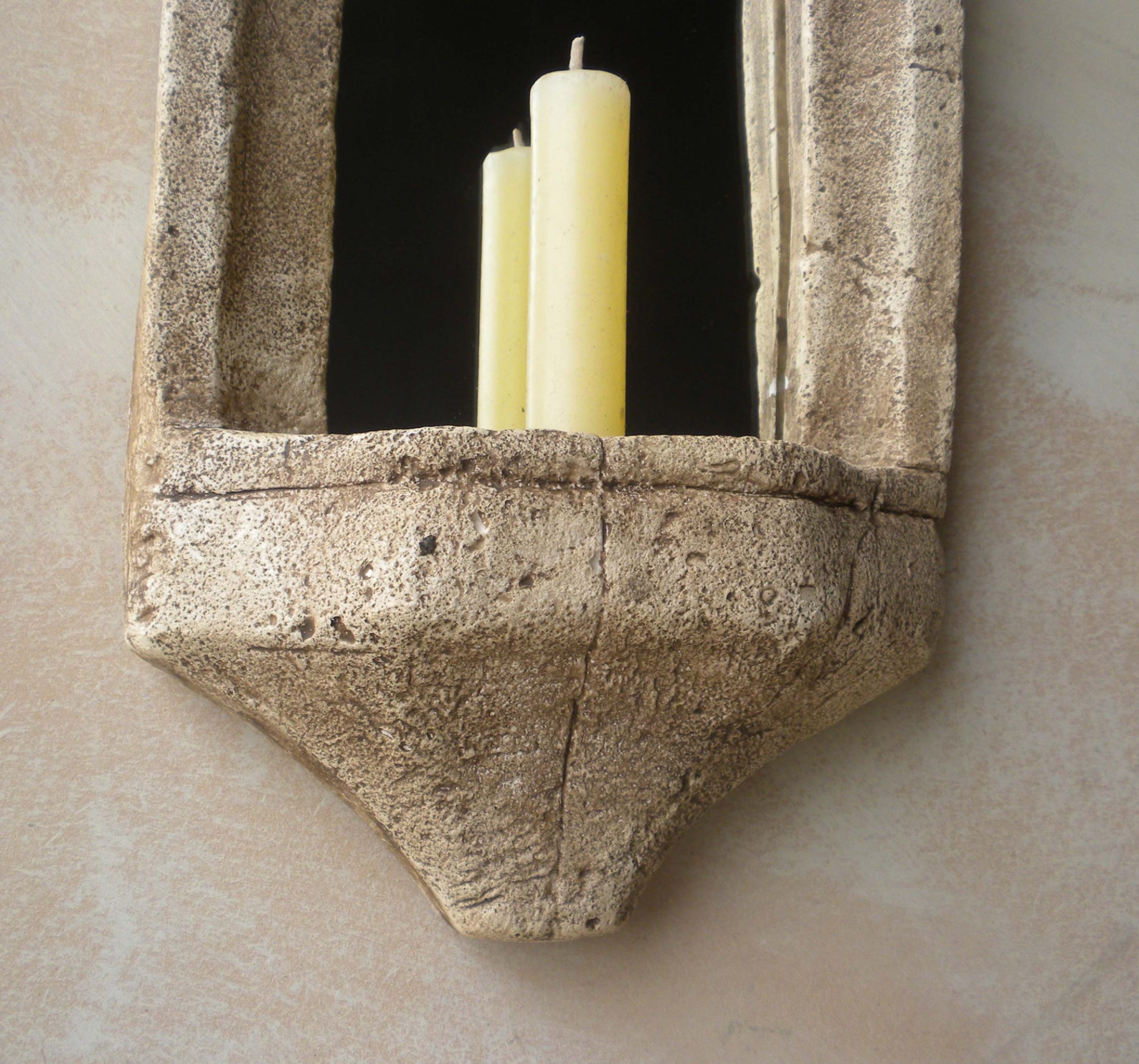 Gothic Candle Sconce Stone Trefoil Mirror - Etsy