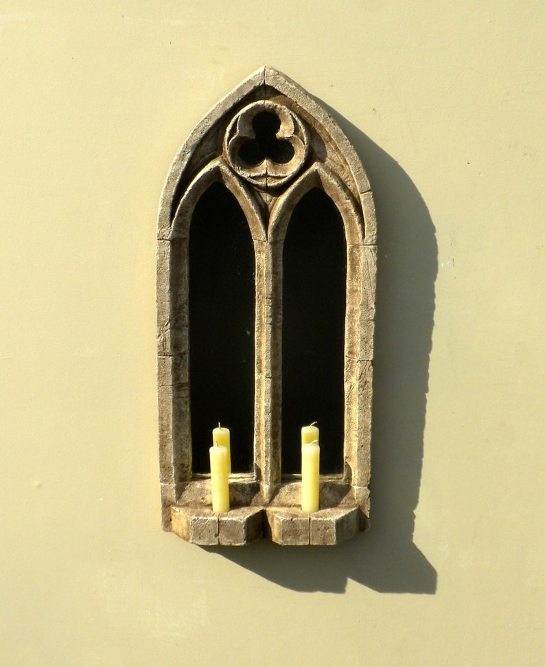 Gothic Church sconce candle Vintage Mirror | Etsy