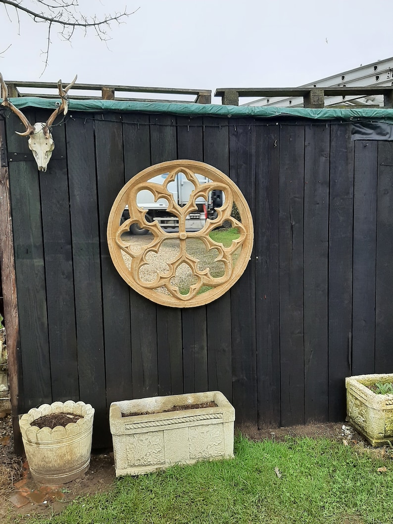 Large Gothic Garden Church Rose Window Mirror - Etsy