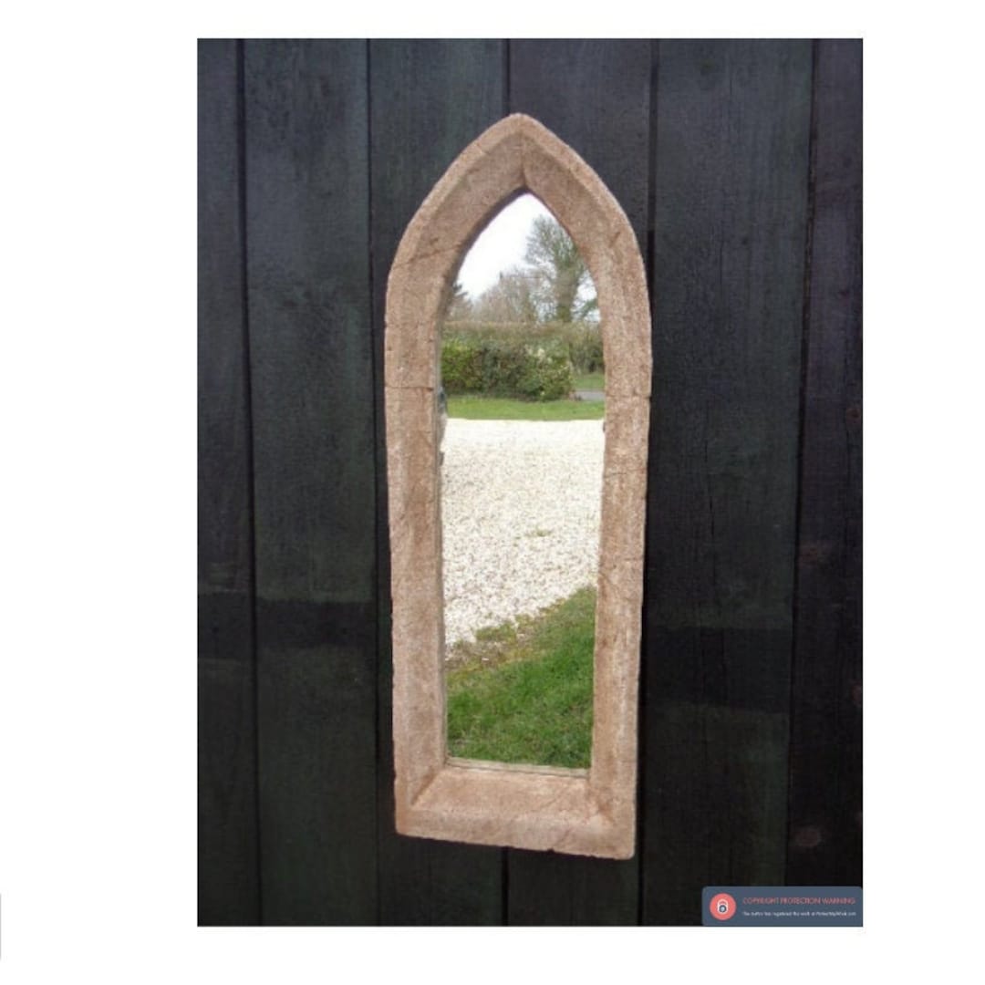 Long Tall Stone Lancet Arch Garden Mirror - Etsy UK