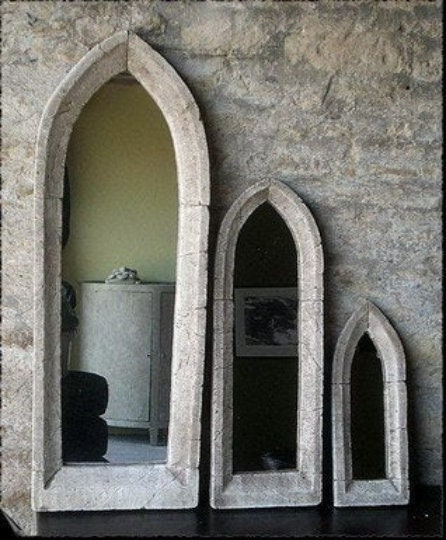 Long Tall Stone Lancet Arch Garden Mirror - Etsy UK