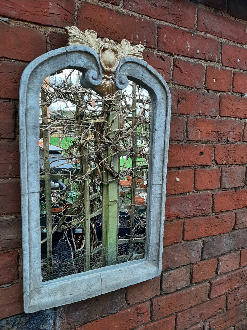 Large Baroque Stone Mirror Touch of Gold - Etsy UK