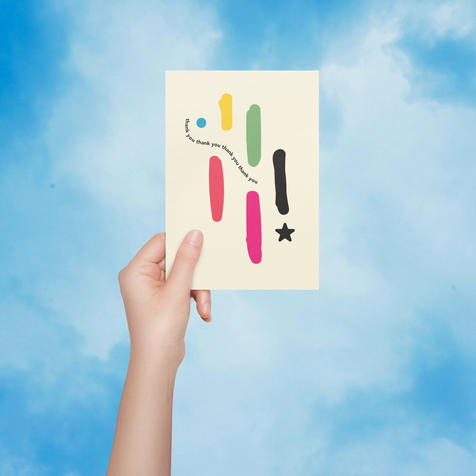 Thank You Card Beige Paint - Etsy