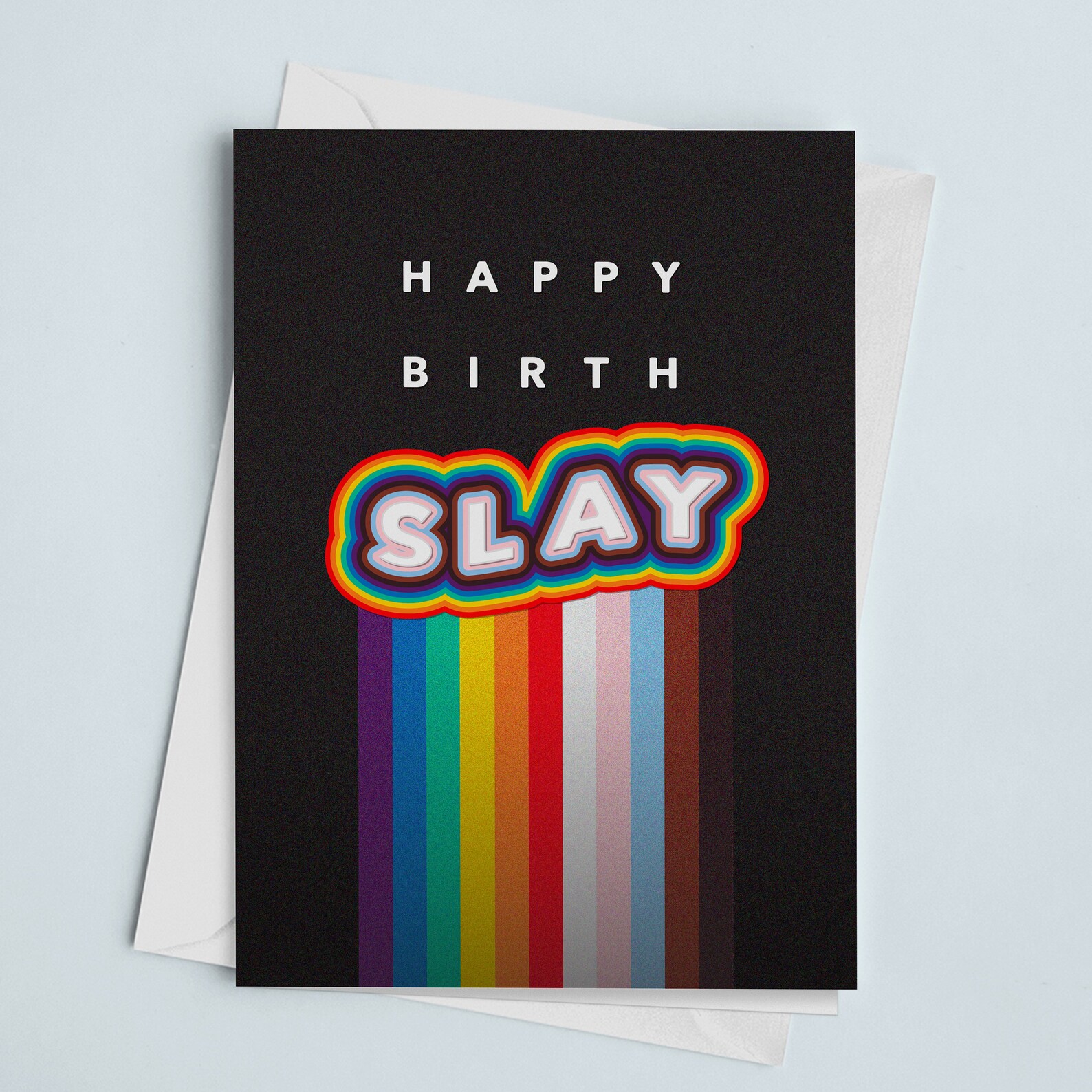 Customizable Colorful LGBT Birthday Card - Funny Gay Gifts, Rainbow ...