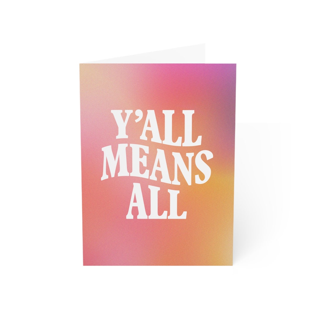 Personalized Yall Means All 5x7 Greeting Card for Boyfriends ...
