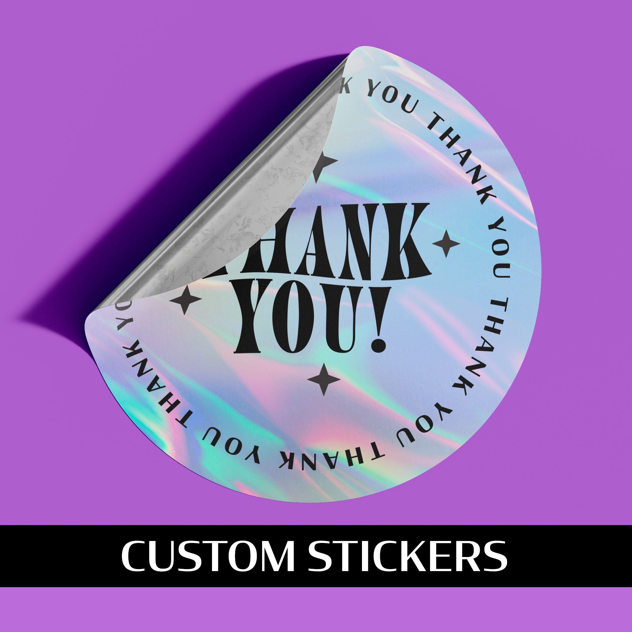 Custom Round Sticker - Logo, Personalized, Holographic - Etsy
