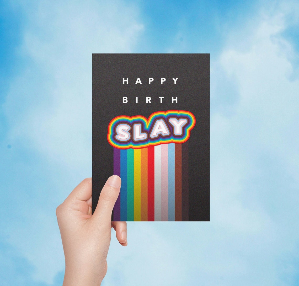 Customizable Colorful LGBT Birthday Card - Funny Gay Gifts, Rainbow ...