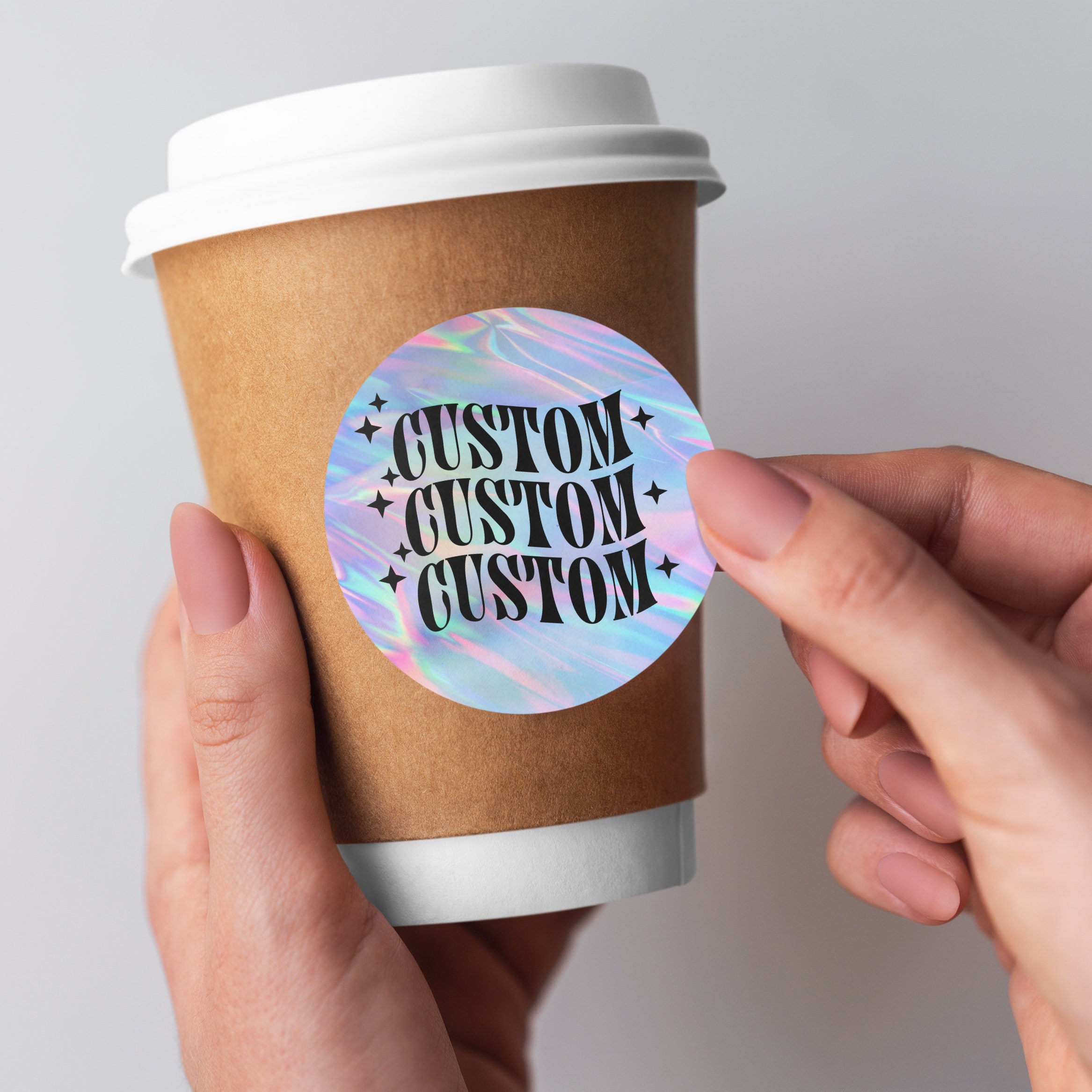 Custom Round Sticker - Logo, Personalized, Holographic - Etsy