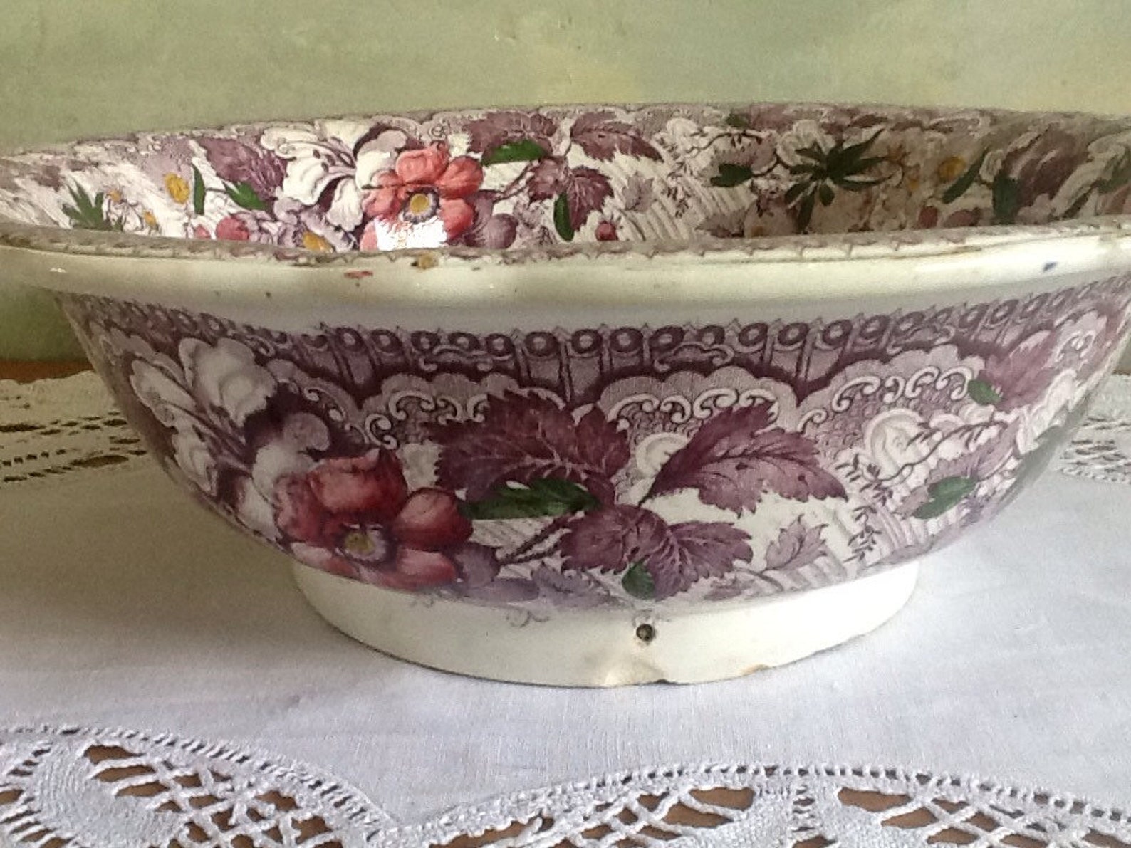 Magnificent Antique Bowl. 1800's Large Bowl Salad Bowl - Etsy