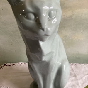 Large Longwy Antique Cat. French Faience Cat, Manufactured by Longwy in ...