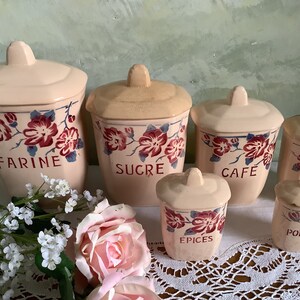 Rare Digoin Sarreguemines Canister Set. Set of 6 Digoin Kitchen ...