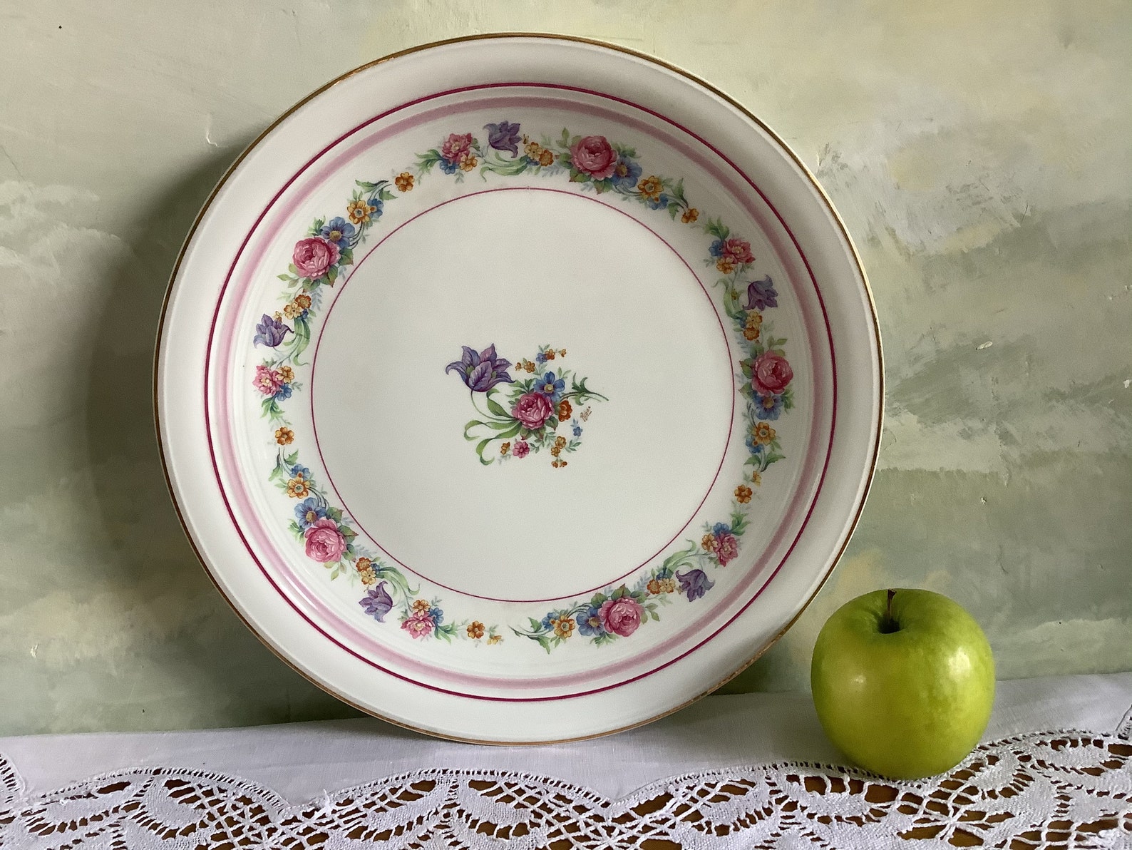 Very Large Serving Plate. Vintage Limoges Porcelain Serving Platter ...