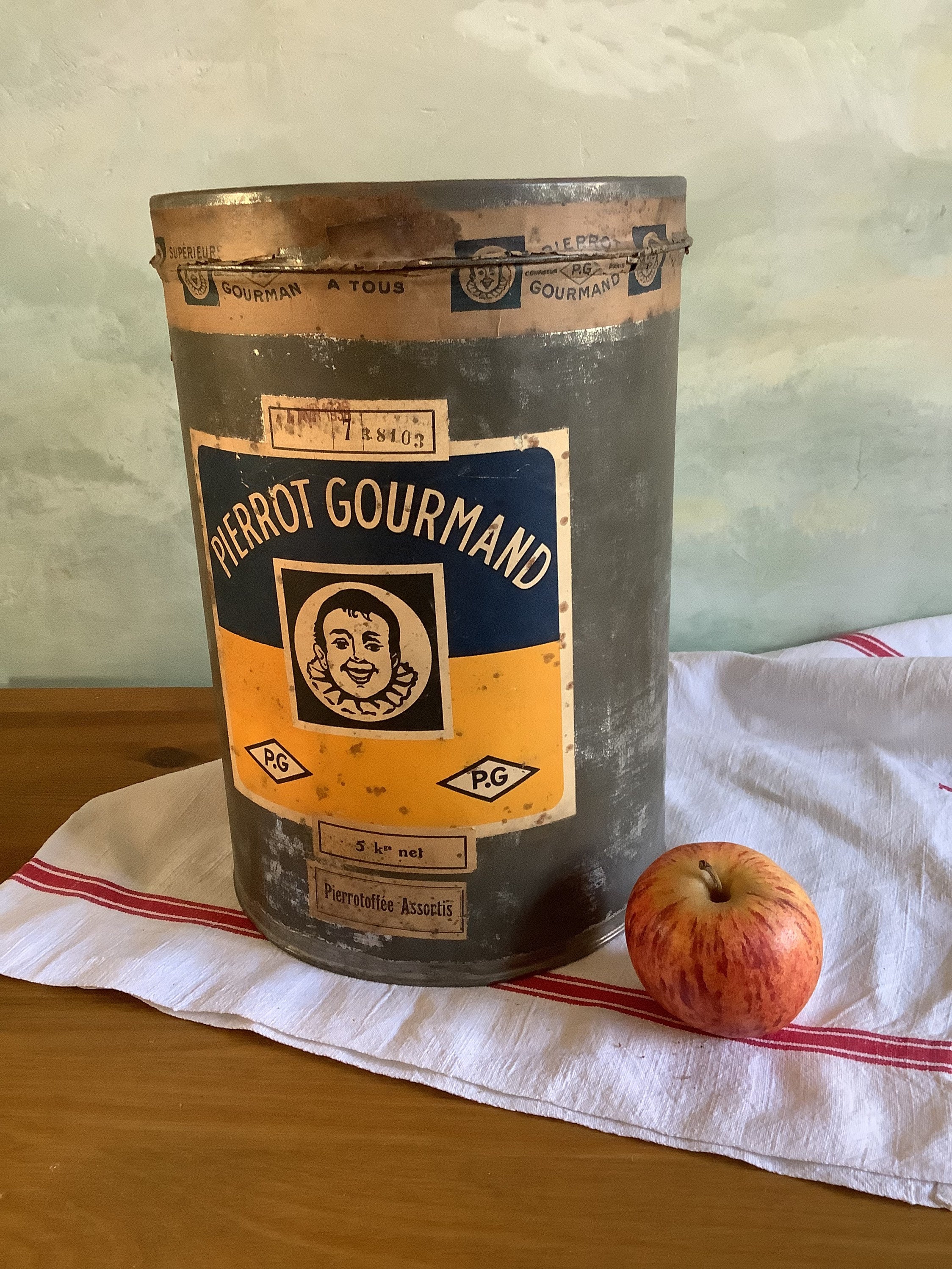 V. Large Antique French Tin. Shop Counter Sweet Tin. Pierrot - Etsy