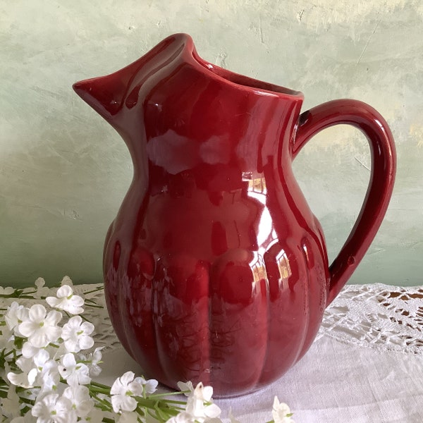 Red Ceramic Pitcher - Etsy