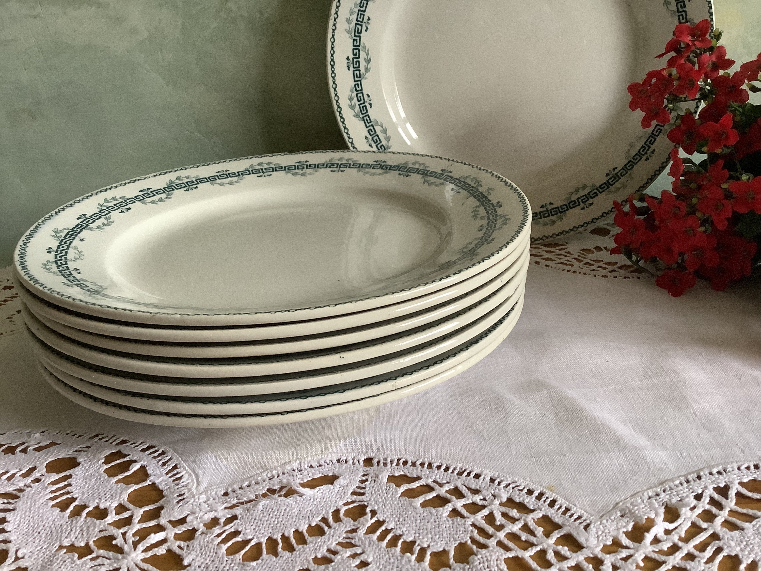 Set 8 Gien Dessert or Cheese Plates. Vintage French Ironstone - Etsy