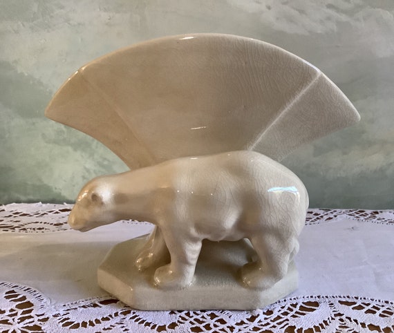 Vintage Polar Bear Vase. Art Deco Vase. Ceramic Vase. Beige - Etsy