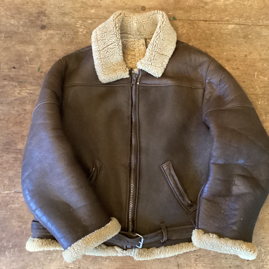 Original WW II Flying Jacket. Antique Royal Air Force Sheepskin Flying ...